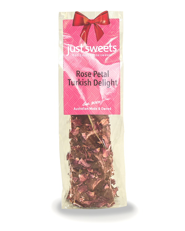 Rose Petal Turkish Delight Milk Choc 150g – Just Sweets